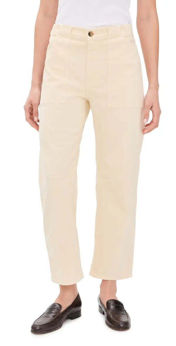 Madewell Darted Barrel Leg Utility Trousers - Vanilla