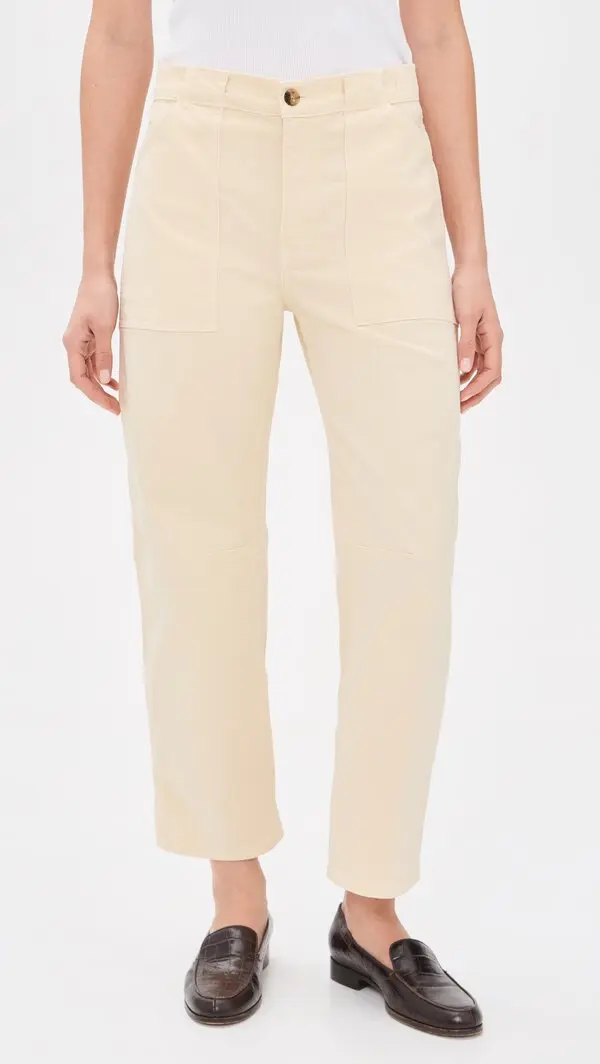 Madewell Darted Barrel Leg Utility Trousers - Vanilla