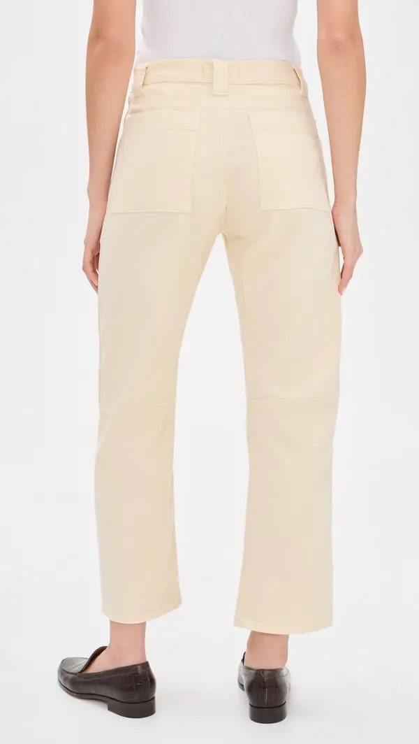 Madewell Darted Barrel Leg Utility Trousers - Vanilla