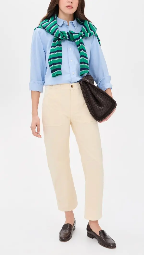 Madewell Darted Barrel Leg Utility Trousers - Vanilla