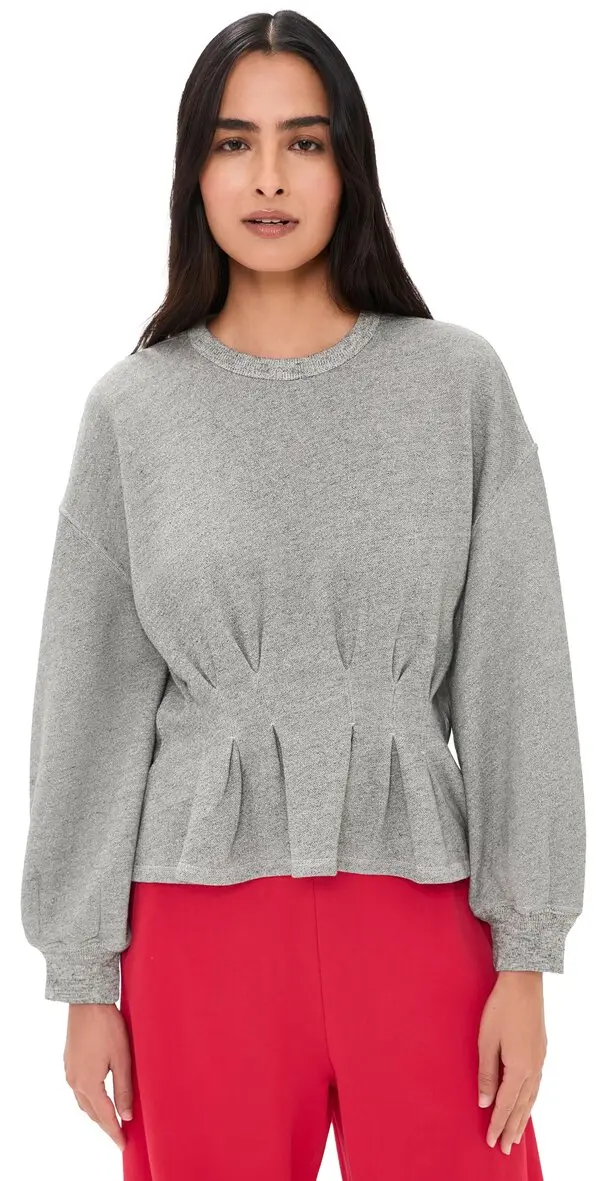 The Great. The Slouchy Corset Sweatshirt - Varsity Grey