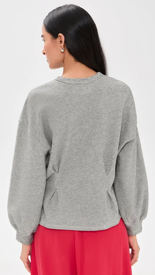 The Great. The Slouchy Corset Sweatshirt - Varsity Grey
