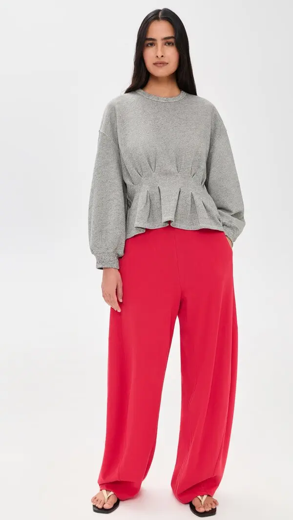 The Great. The Slouchy Corset Sweatshirt - Varsity Grey