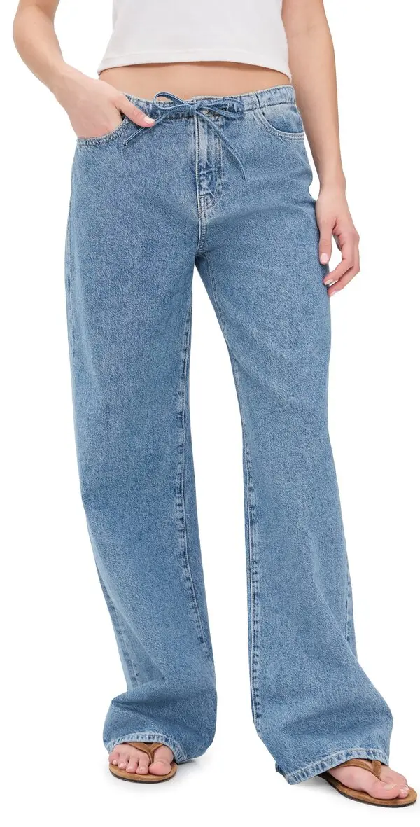 Warp + Weft The Big Easy Pull On Wide Leg Jeans - Cleo