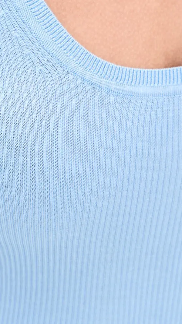 Renggli Scoop Neck Rib Tank - Azure