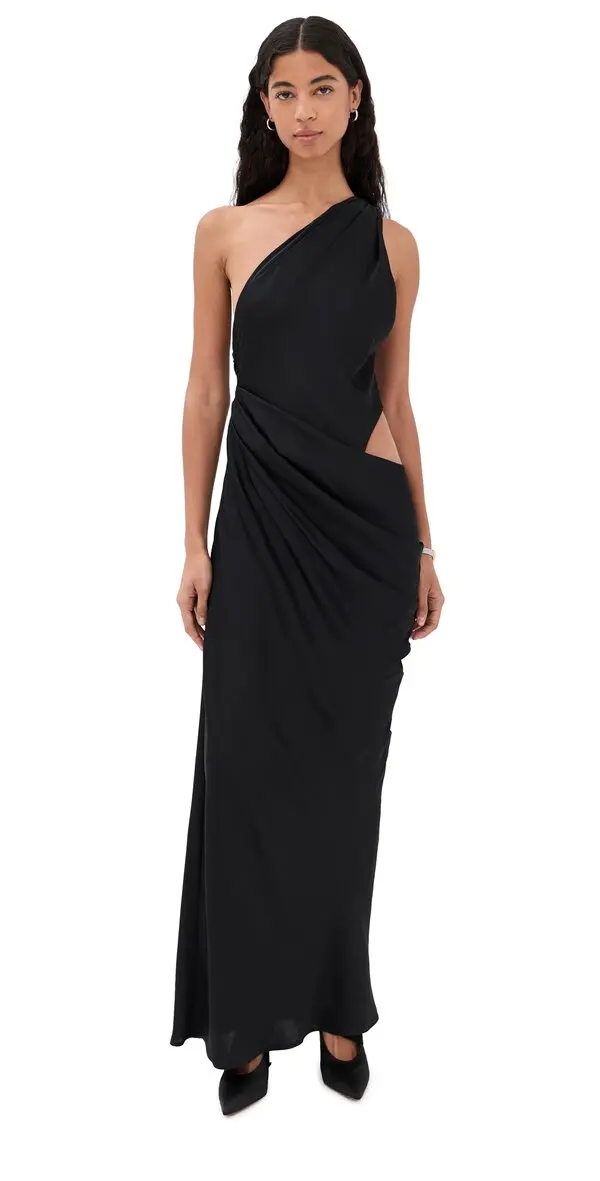 Misha Collection The Isadora Satin Dress - Black