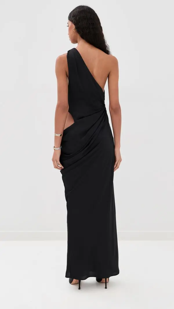 Misha Collection The Isadora Satin Maxi Dress - Black