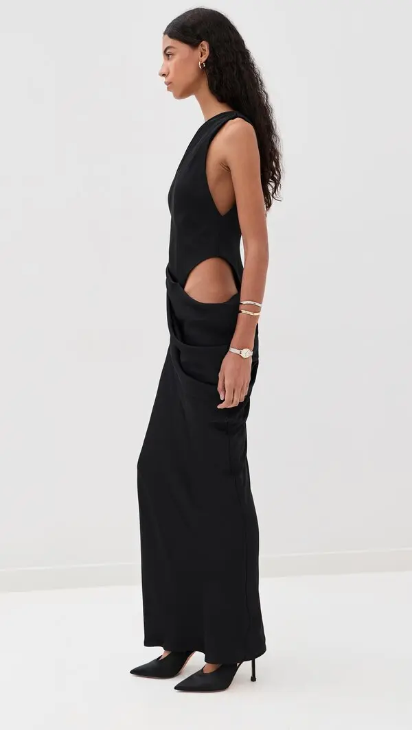 Misha Collection The Isadora Satin Maxi Dress - Black