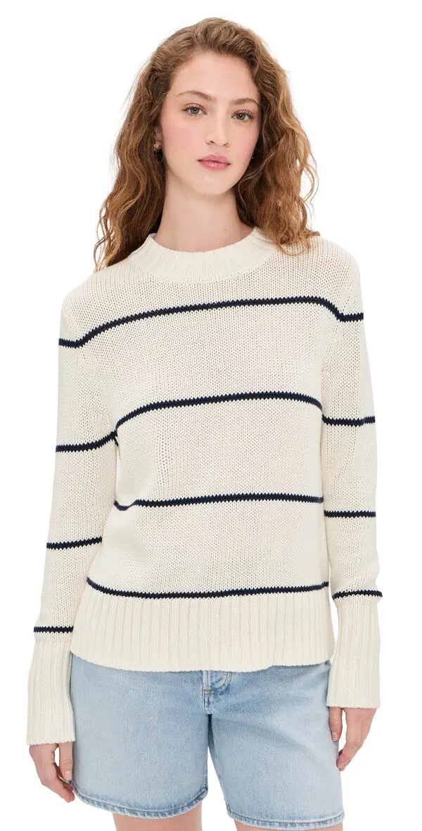 Kule The Tatum Pullover - Cream/navy Ministripe