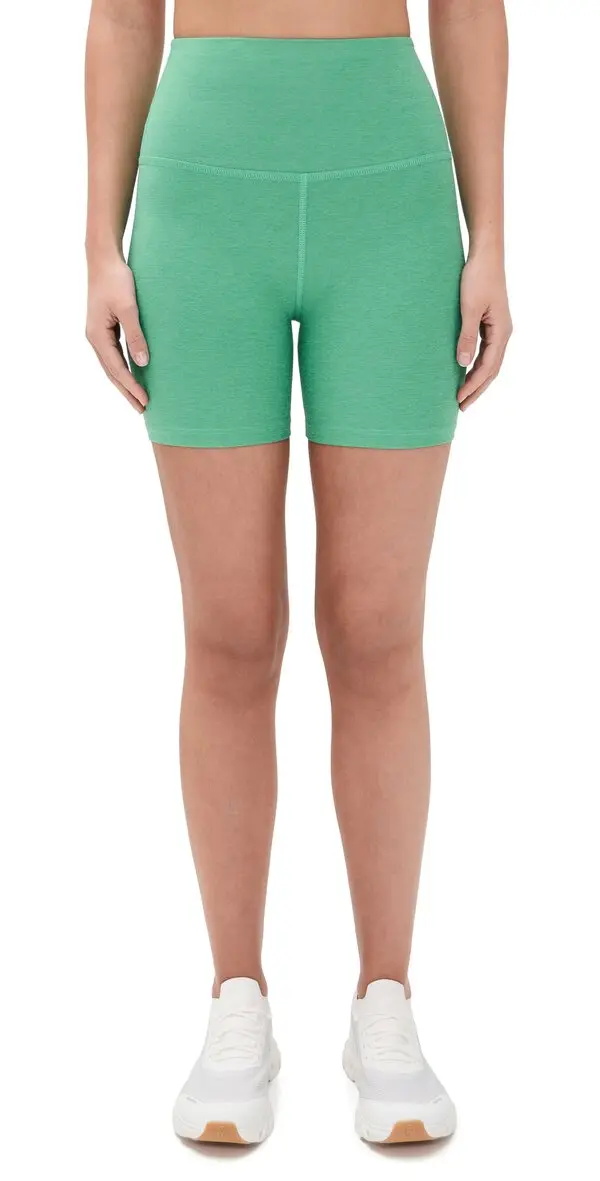 Beyond Yoga Spacedye Keep Pace Shorts - Bright Emerald Heather