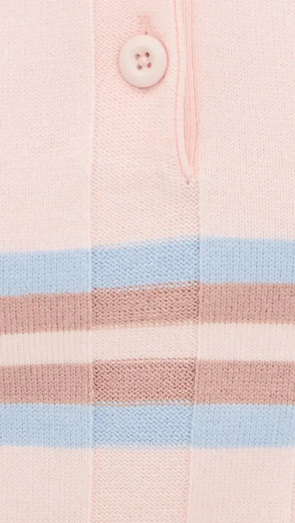 ROWING BLAZERS Knit Intarsia Stripe Long Sleeve Polo