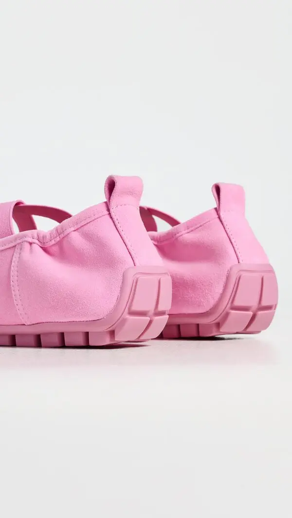 Simone Rocha Suede Ballerina Grip Flats - Pink