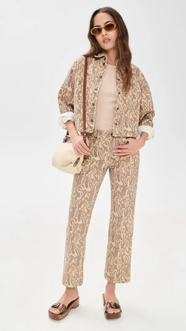 Ba&sh Tullia Paisley Print Jacket - Ecru