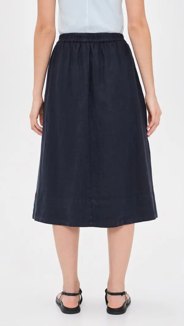 ALEX MILL Maddie Linen Skirt - Dark Navy