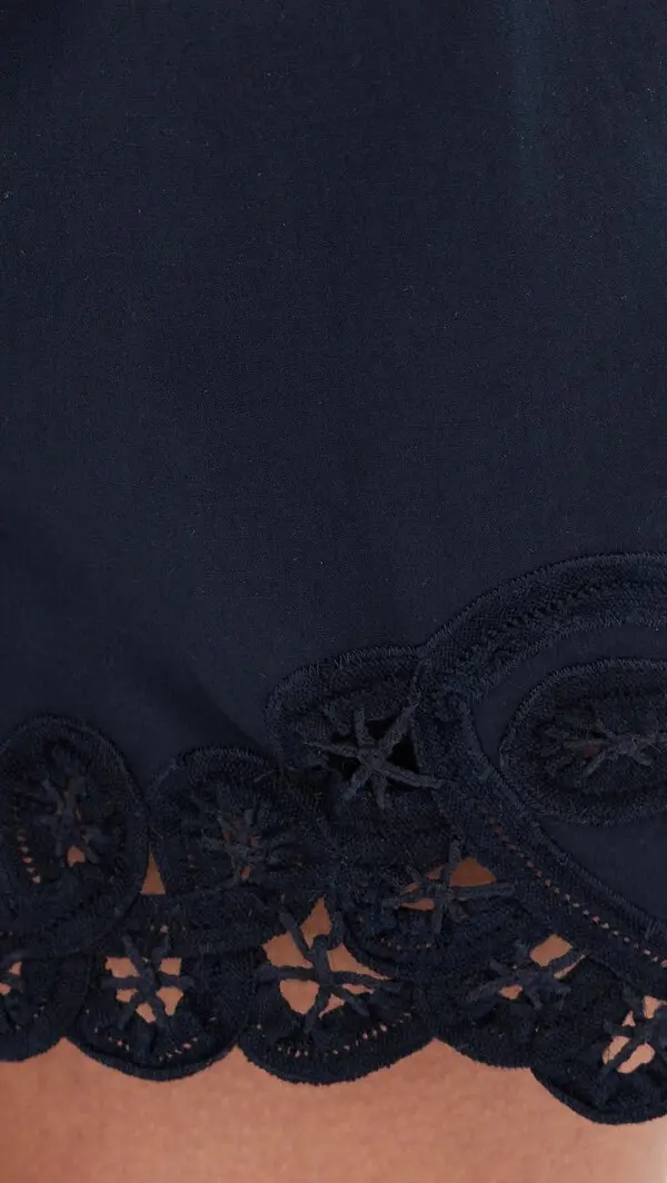 Veronica Beard Vilvaldi Embroidered Eyelet Shorts