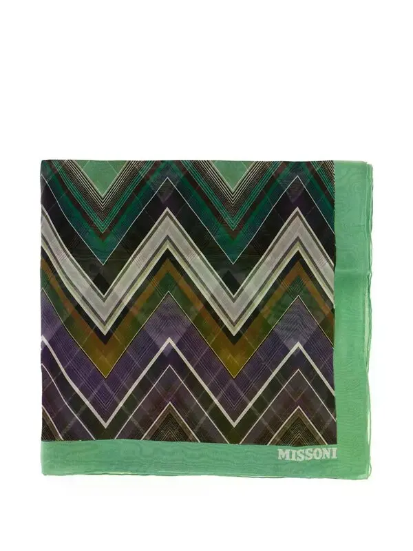 Missoni Zigzag Border Scarf - Grey