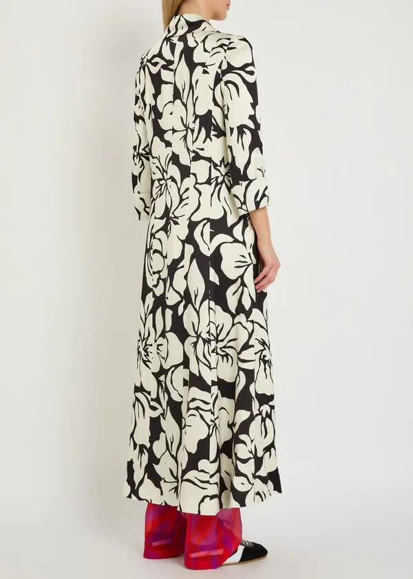 Dries Van Noten Rimi Floral Print Satin Coat