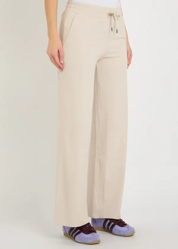 Vuori Halo Essential Wide-leg Jersey Sweatpants - Ecru