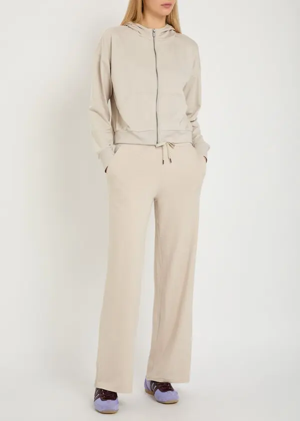 Vuori Halo Essential Wide-leg Jersey Sweatpants - Ecru
