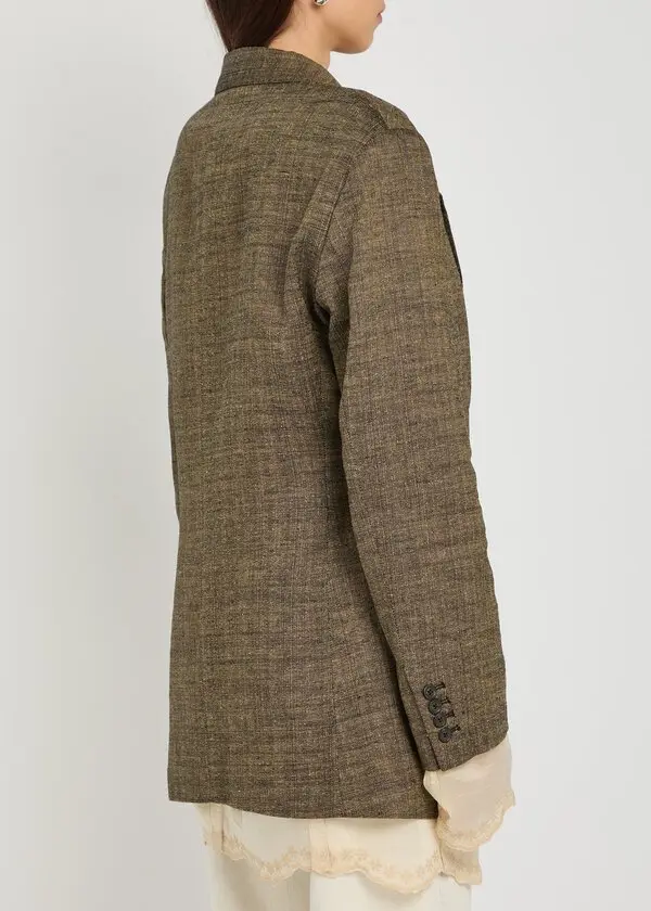 Our Legacy Linen And Silk-blend Blazer - Brown