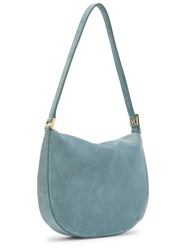 Savette Tondo Small Suede Shoulder Bag - Denim