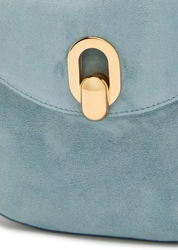 Savette Tondo Small Suede Shoulder Bag - Denim