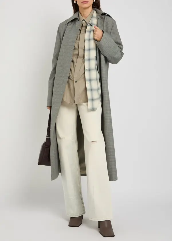 Our Legacy Capital Checked Woven Trench Coat - Grey