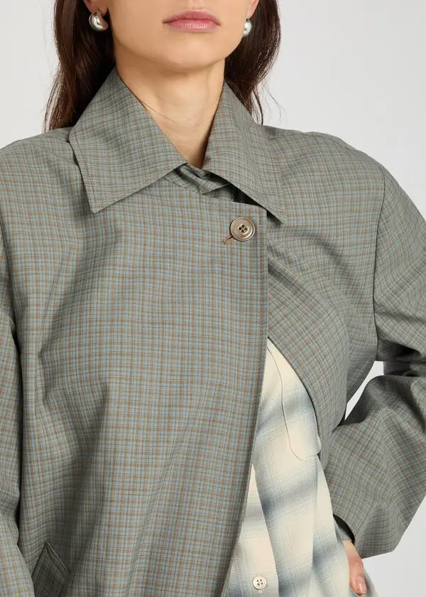 Our Legacy Capital Checked Woven Trench Coat - Grey