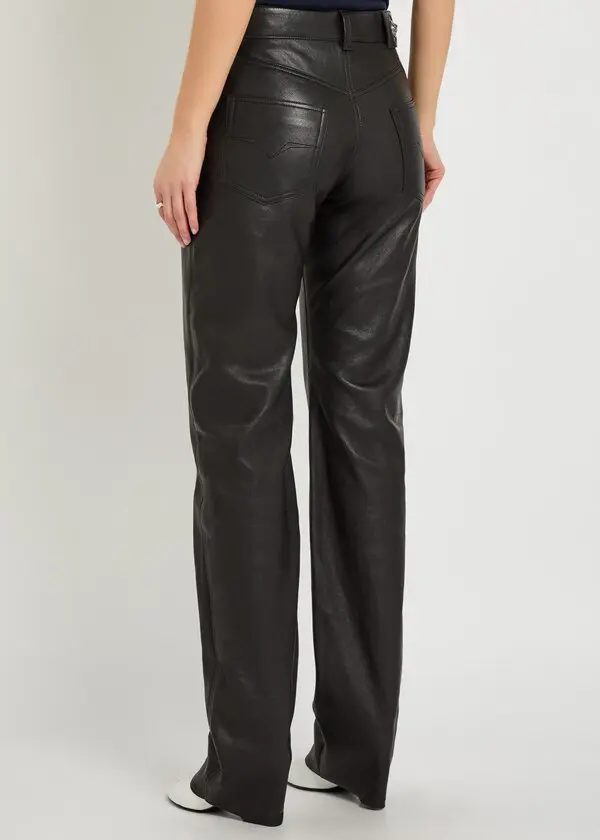 Versace Straight-leg Leather Trousers