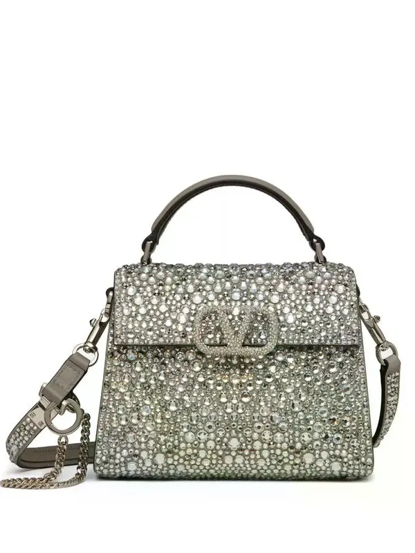 Valentino Garavani Vsling Mini Handbag With Embroidery - Silver
