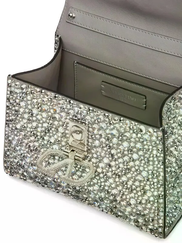 Valentino Garavani Vsling Mini Handbag With Embroidery - Silver