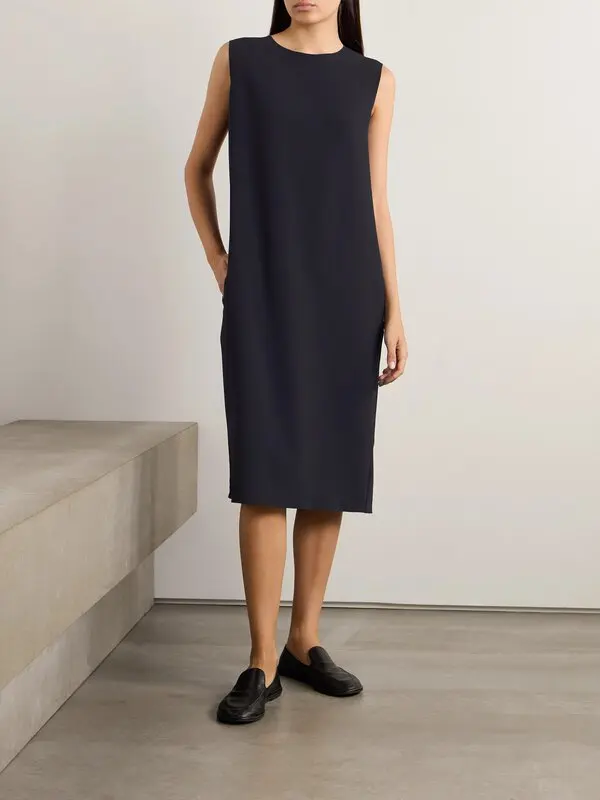 THE ROW Essentials Mirna Crepe Midi Dress - Blue