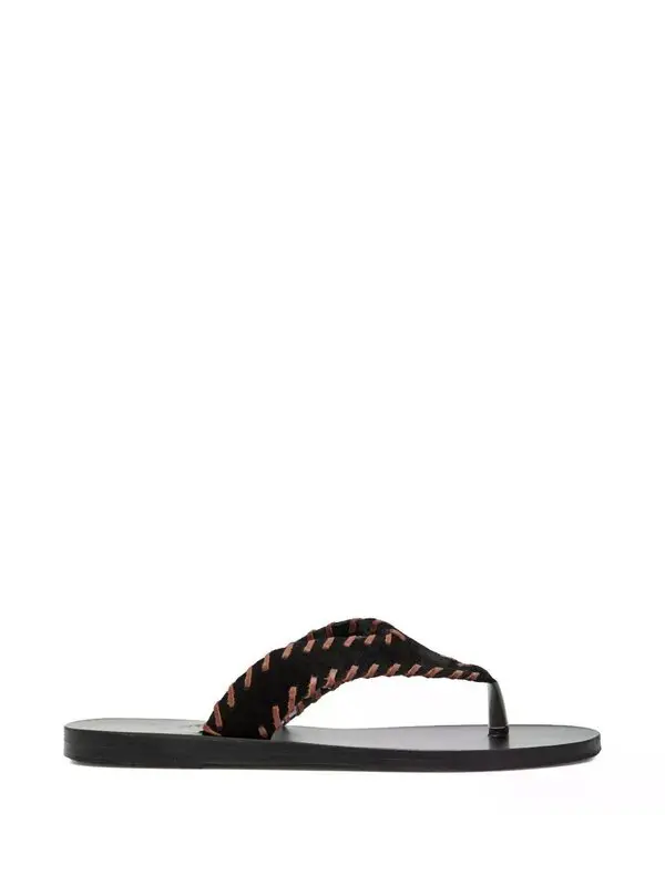 ANCIENT GREEK SANDALS Braided Strap Sandals - Black