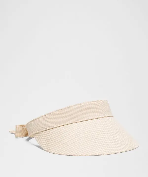 Lululemon Striped Wide Brim Visor - Inline Stripe Coconut Ivory Heathered Trench