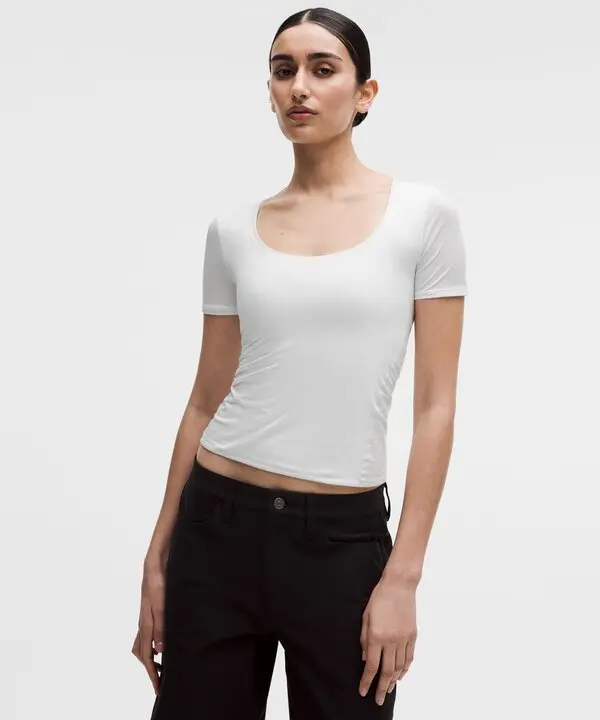 Lululemon Wundermost Ultra-soft Nulu Scoop-neck T-shirt - White