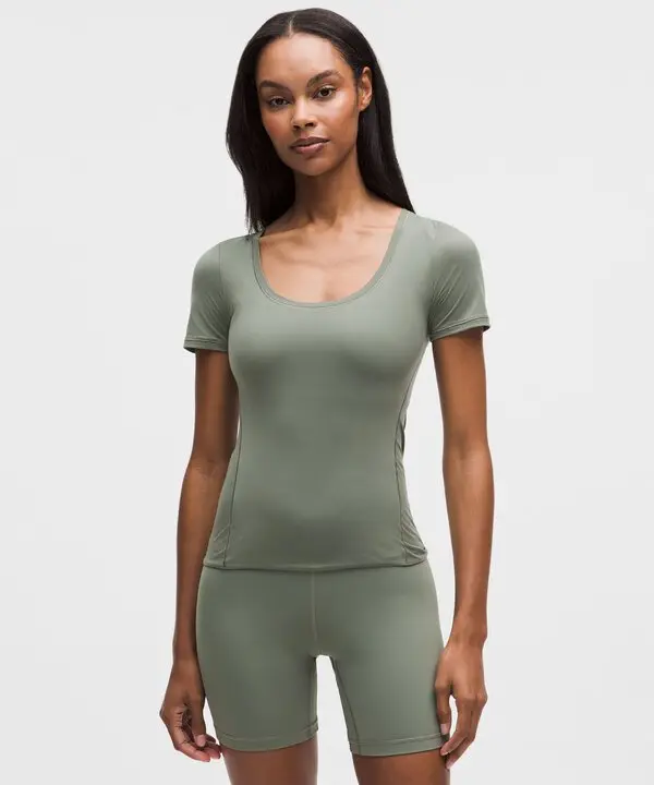 Lululemon Wundermost Ultra-soft Nulu Scoop-neck T-shirt - Willow Leaf