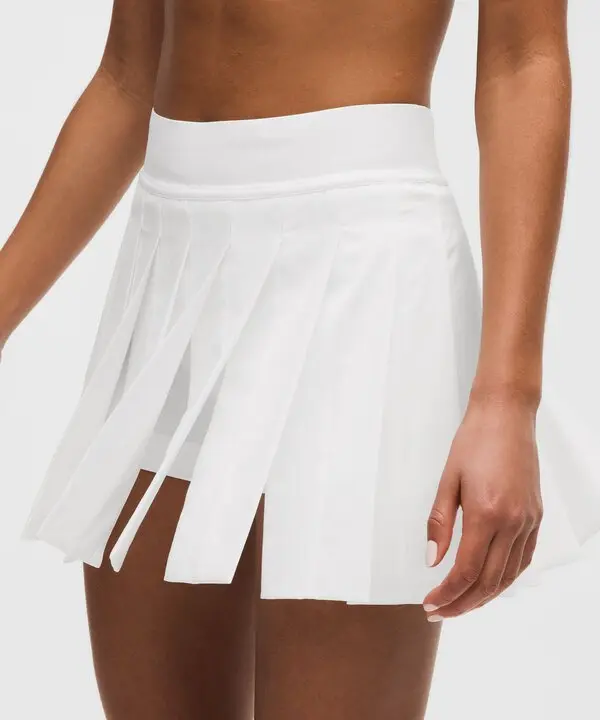 Lululemon Peek-a-boo Pleat Mid-rise Tennis Skirt - White/white