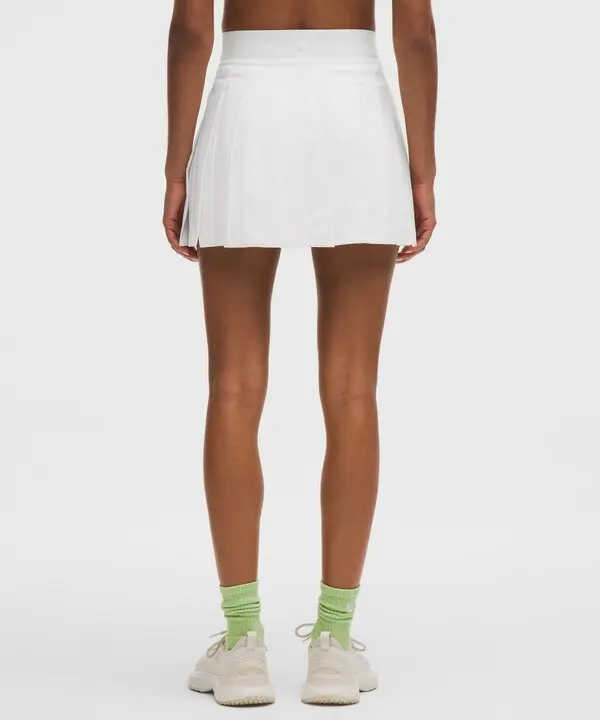 Lululemon Peek-a-boo Pleat Mid-rise Tennis Skirt - White/white