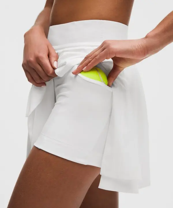 Lululemon Peek-a-boo Pleat Mid-rise Tennis Skirt - White/white
