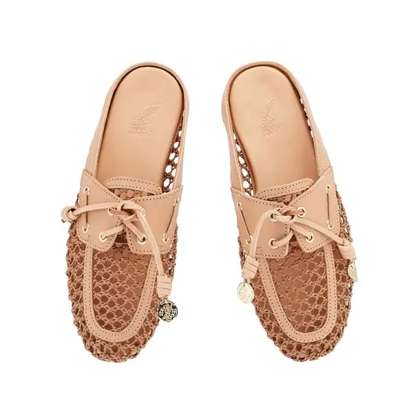 ANCIENT GREEK SANDALS Naveta Slides - Brown