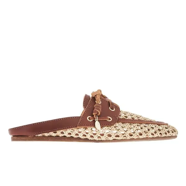ANCIENT GREEK SANDALS Naveta Slides - Natural