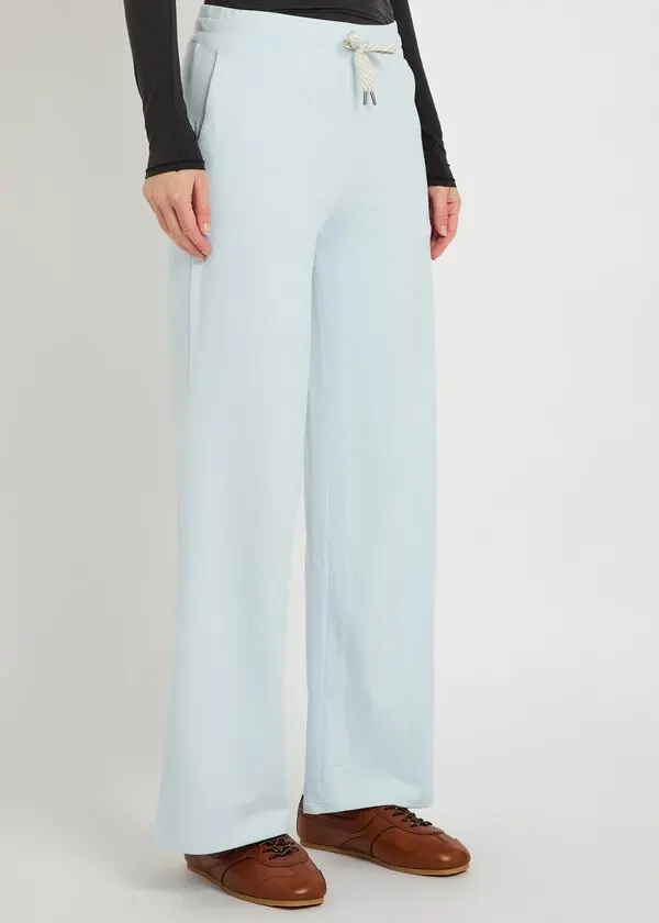 Vuori Halo Essential Wide-leg Jersey Sweatpants - Light Blue