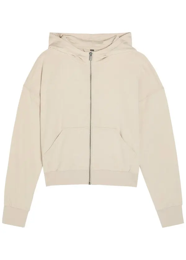 Vuori Halo Modern Hooded Jersey Sweatshirt - Ecru