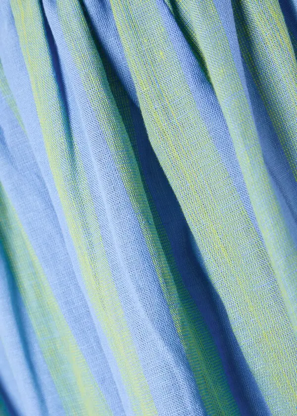 Staud Procida Striped Linen Maxi Skirt - Light Blue