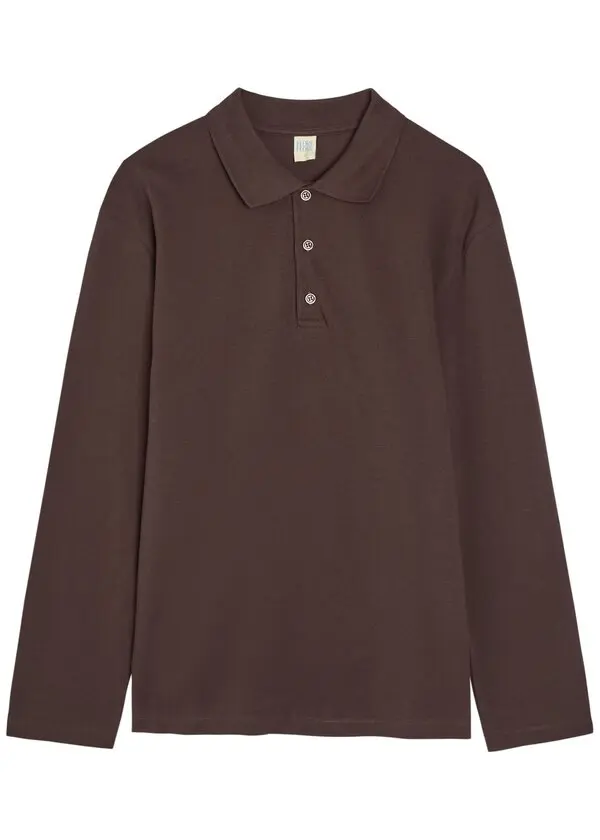 FLORE FLORE Cotton Polo Shirt - Dark Brown