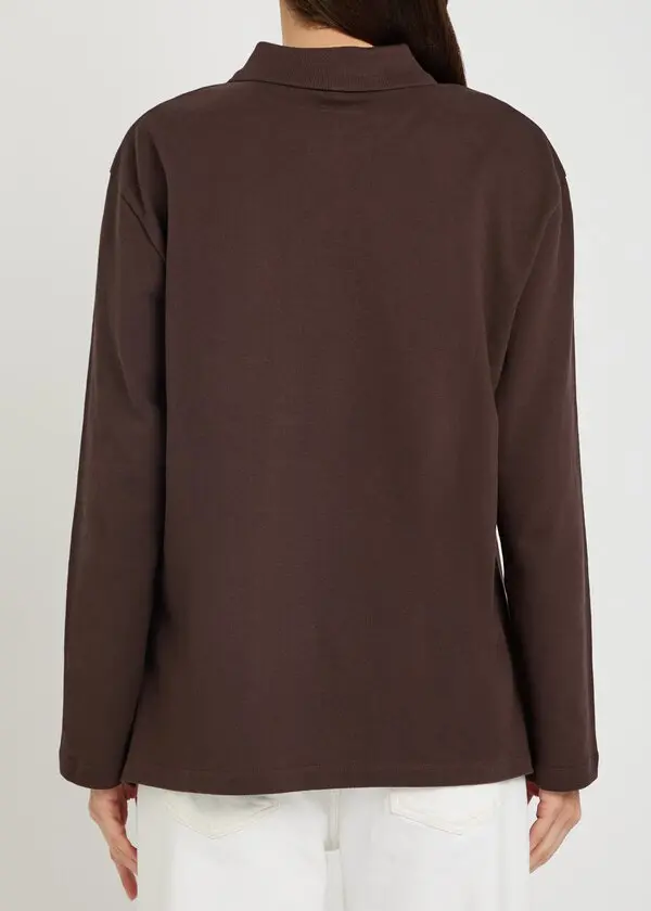 FLORE FLORE Cotton Polo Shirt - Dark Brown