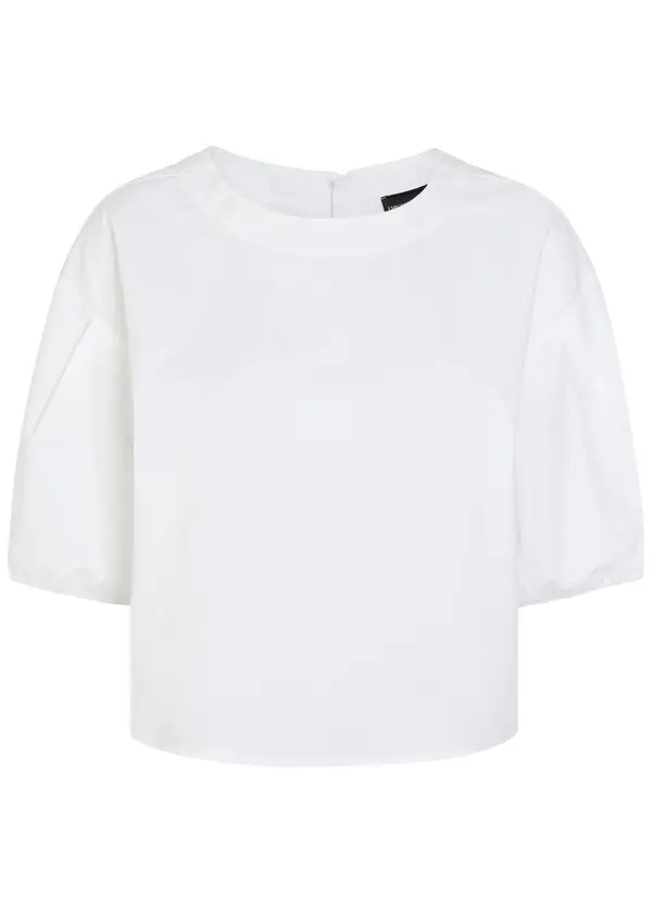 Emporio Armani Round-neck Cotton Blouse - White
