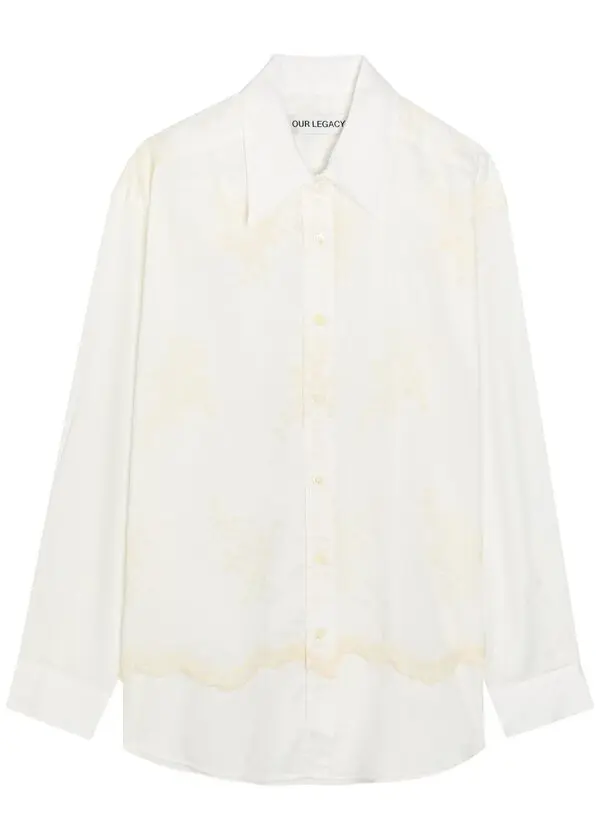 Our Legacy Embroidered Cotton-poplin Shirt - White