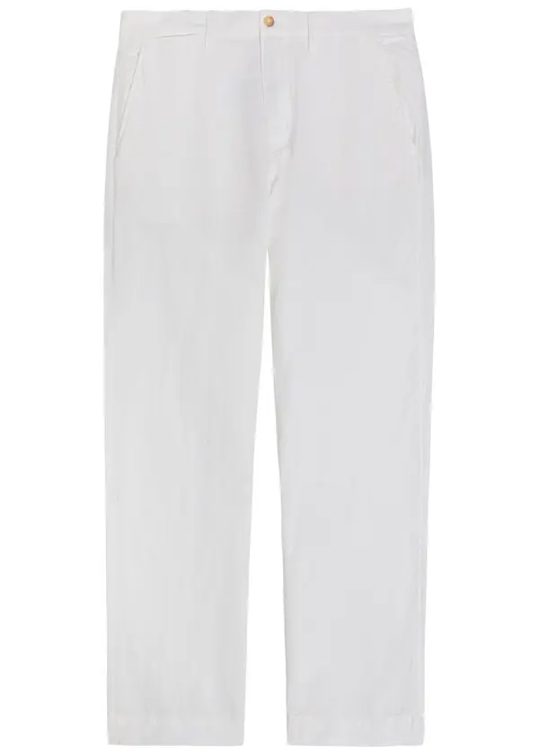 Polo Ralph Lauren Bedford Linen And Cotton-blend Trousers - White