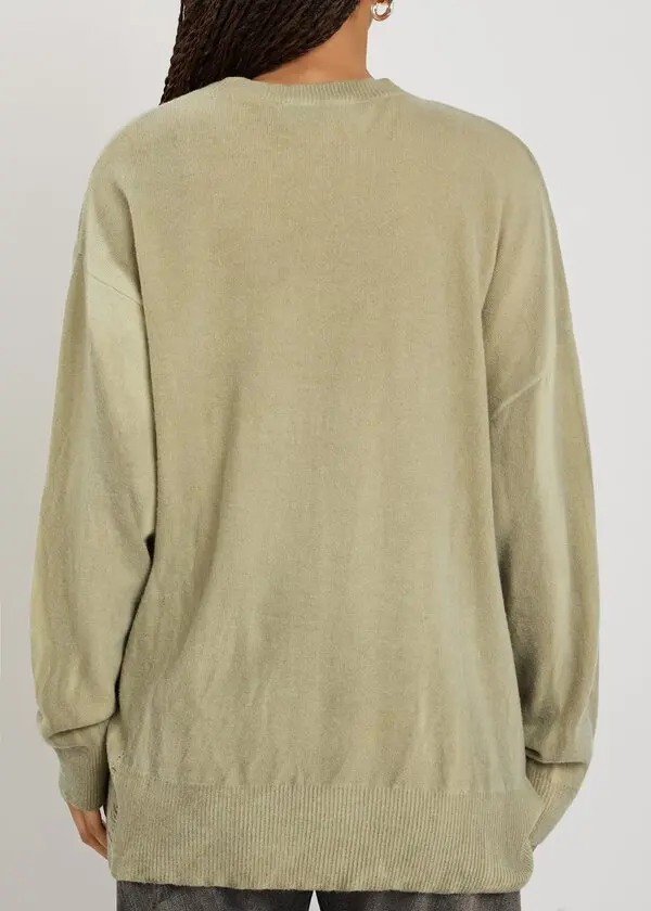 Our Legacy Slant Distressed Effect Wool Jumper - Beige